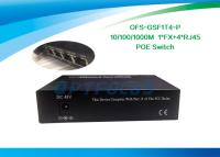 China Industrial 5 Port Gigabit PoE Switch with 1 Single Mode Fiber Port 20km 125x27x85mm for sale