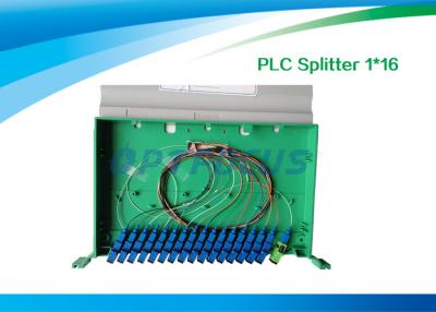 China 1x16 PLC Fiber Optic Splitter 1260-1650nm Low Insertion Loss 19 Inch Rack Mount for sale