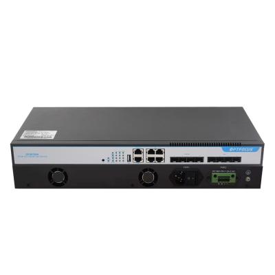China 4 Port EPON OLT with 4GE RJ45 and 4GE SFP Uplink 128Gbps Switching Capacity for sale