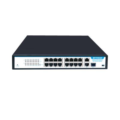 China 16 Port PoE Switch 16x10/100Mbps + 2xGigabit Uplink + 1xSFP for NVR IP Camera for sale