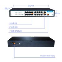China 16 Port PoE Switch 16x10/100Mbps + 2xGigabit Uplink + 1xSFP for NVR IP Camera for sale