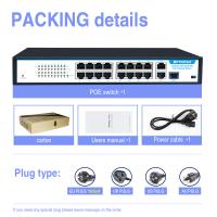 China 16 Port PoE Switch 16x10/100Mbps + 2xGigabit Uplink + 1xSFP for NVR IP Camera for sale
