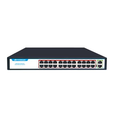 China Customized 24 Port POE Switch 2*10/100/1000mbps UP-Link Port For ISP for sale