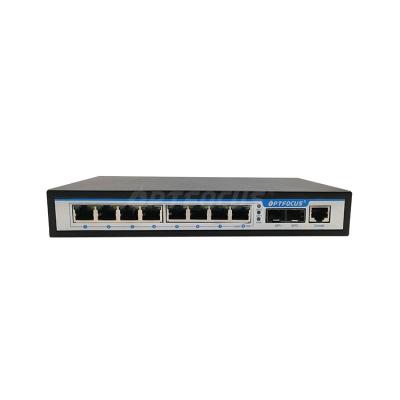China Managed PoE Switch 8 Port Gigabit 10/100/1000M with 2 SFP 20Gbps Bandwidth for IP Camera NVR CCTV for sale