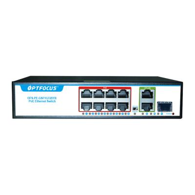 China 8 Port Gigabit Managed PoE Switch 1310nm Single Mode Fiber 20km 120W for sale