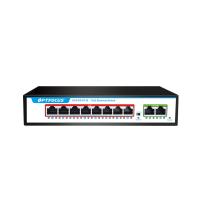 China 8 Port PoE Switch 10/100Mbps 2 Uplink Ports 120W Built-in Power IEEE 802.3af/at for IP Camera for sale