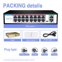 China 16 Port PoE Switch 2 Gigabit Uplink 200W IEEE 802.3af at for CCTV IP Camera NVR for sale