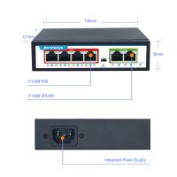 China OEM ODM 24V PoE Switch 4 Port 10/100Mbps with 2 Uplink Ports for CCTV NVR ISP FTTH for sale