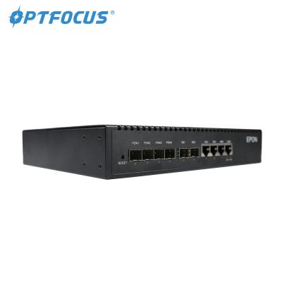 China OPTFOCUS GPON EPON OLT 24 Ports 1G 10G 20km Uplink Modem for FTTH Network for sale