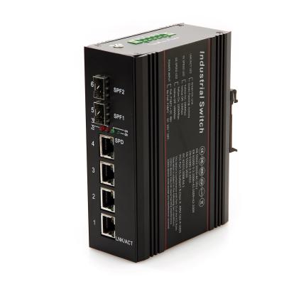 China Industrial PoE+ Ethernet Switch 4 Port 30W 2 SFP 10/100/1000Base for sale