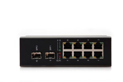 China 8 Port Gigabit Managed Industrial Ethernet Switch 2 SFP 30W PoE+ DIN Rail for sale