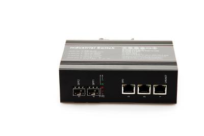 China Unmanaged 5 Port Industrial Gigabit Ethernet Switch 2x 1000M Fiber 3x RJ45 for sale