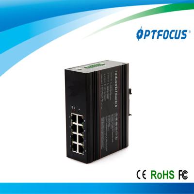China Unmanaged Industrial Ethernet Switch 8 Port 10/100M RJ45 Single Mode Fiber 20km for sale