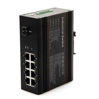 China Industrial PoE Ethernet Switch 8 Port 10/100M RJ45 1 Gigabit Fiber Port DC10-58V for sale