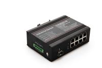 China Industrial PoE Ethernet Switch 8 Port 10/100M RJ45 1 Gigabit Fiber Port DC10-58V for sale