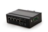 China Industrial Gigabit PoE Ethernet Switch 2 Fiber Ports 4 RJ45 10/100/1000M DC10-58V for sale