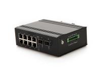 China Industrial 10 Port Gigabit Ethernet Switch 2 Fiber 8 RJ45 PoE -40 to 85C for sale