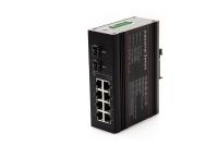 China Industrial 10 Port Gigabit Ethernet Switch 2 Fiber 8 RJ45 PoE -40 to 85C for sale