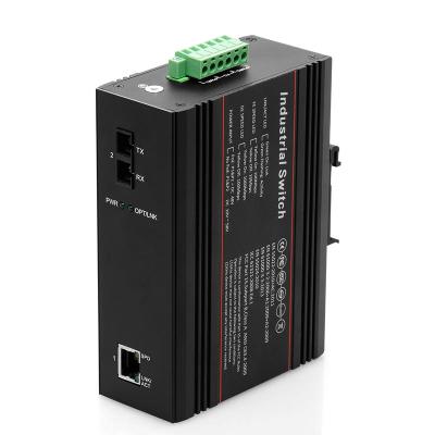 China Industrial PoE Ethernet Switch 1 100M Fiber Port 1 RJ45 Port DC10 58V for sale