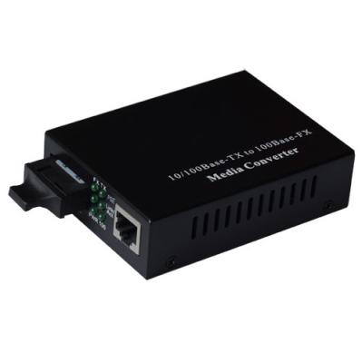 China DC48V PoE Media Converter 100M 1 Port FX to 1 Port 10/100M RJ45 15.4W Iron Housing for sale