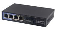 China Industrial PoE Fiber Switch 4 Port 10/100M RJ45 1 SFP Slot 100M 48V DC for sale