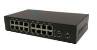 China Industrial 16 Port 10/100M Ethernet Switch with 2 1000M SFP Fiber Ports for sale
