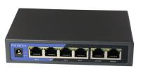 China 6 Port 10/100M PoE Ethernet Switch 4 PoE Ports 30W 250m Long Distance Auto MDI MDIX for sale