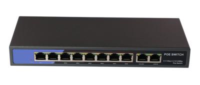 China 10 Port PoE Network Switch 8x 10/100M RJ45 130W 2x Uplink Auto MDI MDIX for sale