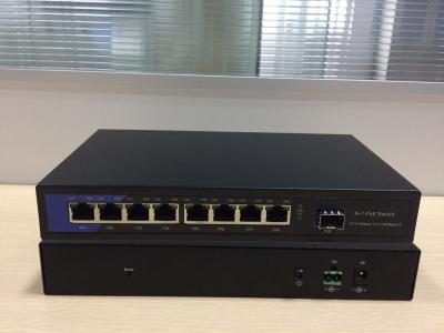 China Industrial PoE Switch 8 Port 10/100M TX Plus 1 Gigabit FX SFP 30W per Port for sale