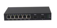 China 8 Port Ethernet Fiber Optic Switch 2x100M Fiber 6x10/100M UTP ST SC FC Optional for sale