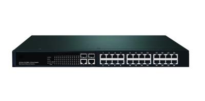 China Smart Managed Fiber Optic Switch 24 Ports 10/100M with 2 Gigabit RJ45 SFP Combo for sale