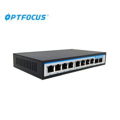China Fiber Optic Switch 8 Port Gigabit PoE Network Switch With LED Indicators for sale