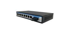 China 8 Port Gigabit Fiber Optic Switch Dual Fiber SM 20KM Industrial Network Switch for sale