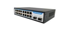 China 16 Port PoE Network Switch 10/100Mbps 2 Gigabit Uplink SFP 802.3af at 30W for IP Cameras for sale