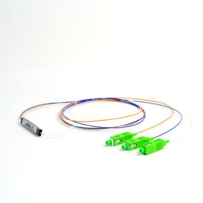China LC APC Fiber Optic PLC Splitter 1x4 Steel Tube Low Insertion Loss 1310nm 1550nm for sale