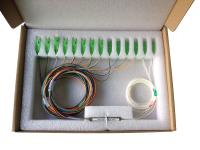 China Low Loss Fiber Optic PLC Splitter SC APC Mini 1x8 1m 900um for FTTH Networks for sale