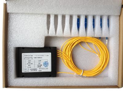 China Low Loss Fiber Optic PLC Splitter 1x8 SC/APC ABS Box 1310nm 1550nm for LAN for sale