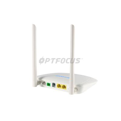 China XPON ONU 1GE 1FE CATV WiFi ONT FTTH Triple Play Gateway 2.4G 300Mbps SC APC for sale