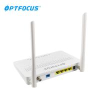 China XPON ONU 1GE 3FE 300Mbps WiFi CATV VOIP FTTH ONU with 2.4G 2T2R Antenna for sale