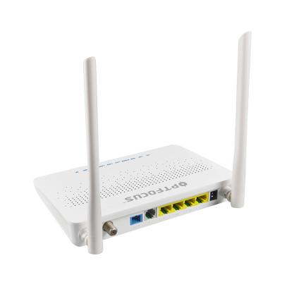 China XPON Dual Mode ONU 4LAN CATV WiFi USB GPON EPON ONT 2.4G 300Mbps FTTH for sale