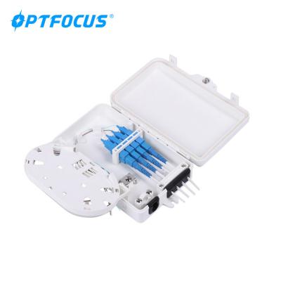 China FTTH Outdoor 4 Core Waterproof Terminal Box for 1x4 Mini PLC Splitter IP66 for sale