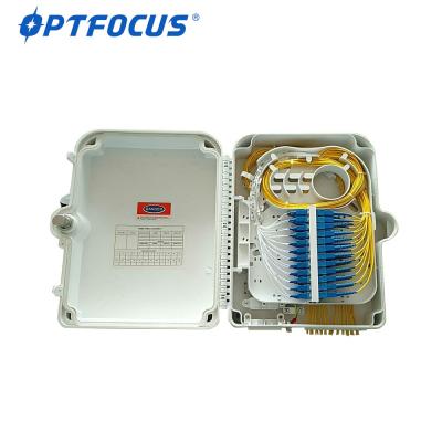 China 24 Cores Fiber Optic Terminal Box IP66 Waterproof Indoor Outdoor Distribution Box 342x268x102mm for sale