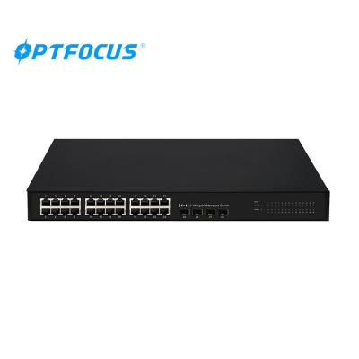 China L3 Managed 24 Port Gigabit Ethernet Switch 4x10G SFP 128Gbps Backplane for ISP for sale