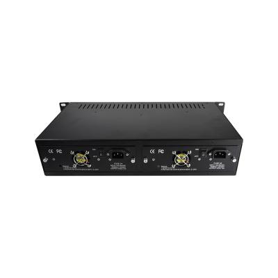 China 2U 19 Inch 14 Slot Fiber Optic Media Converter Rack Chassis 100M 1000M for sale