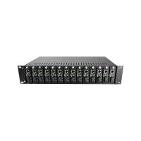 China 2U 19 Inch 14 Slot Fiber Optic Media Converter Rack Chassis 100M 1000M for sale