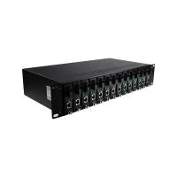 China 14 Slot 19 Inch Media Converter Rack 2U Chassis AC100 260V Dual Power for 100M 1000M Fiber for sale