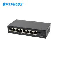 China OPTFOCUS 8 Port Gigabit Ethernet Switch 2 SFP Fiber Ports 5W FCC for sale