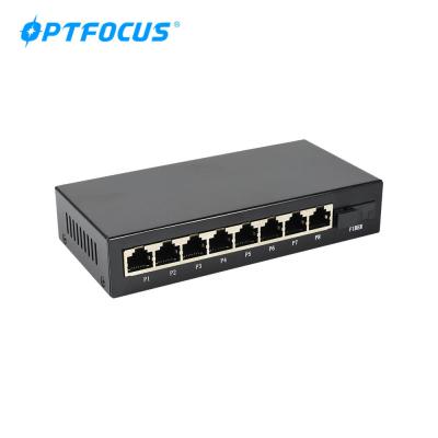 China 8 Port Gigabit Fiber Switch 1 SC 20km L2 Ethernet 10/100/1000Mbps for CCTV for sale