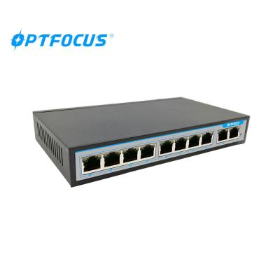 China 8 Port Gigabit PoE Switch with 2 SFP Fiber Ports 802.3af at AC240V for sale