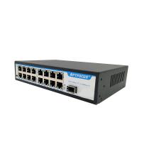 China 16 Port 10/100M PoE Fiber Optic Switch 1310nm 120W with 1 Gigabit Uplink for sale